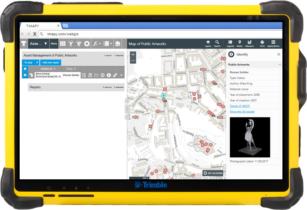 T-MAPY Web GIS and 360° 3D models are compatible with Trimble | T-MAPY
